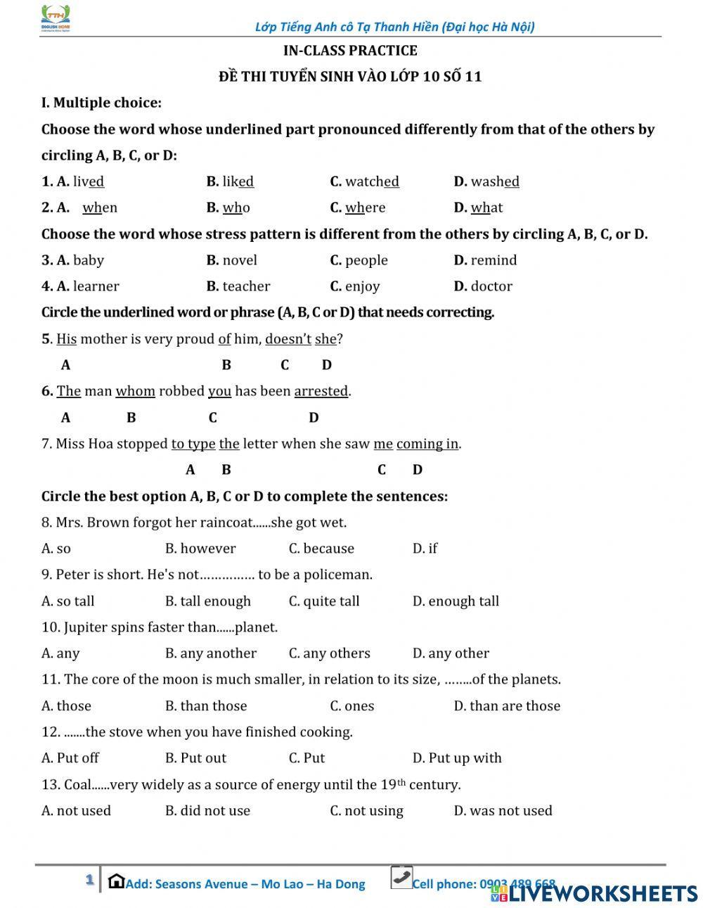 9th Grade English Worksheets 9th Grade English Worksheets