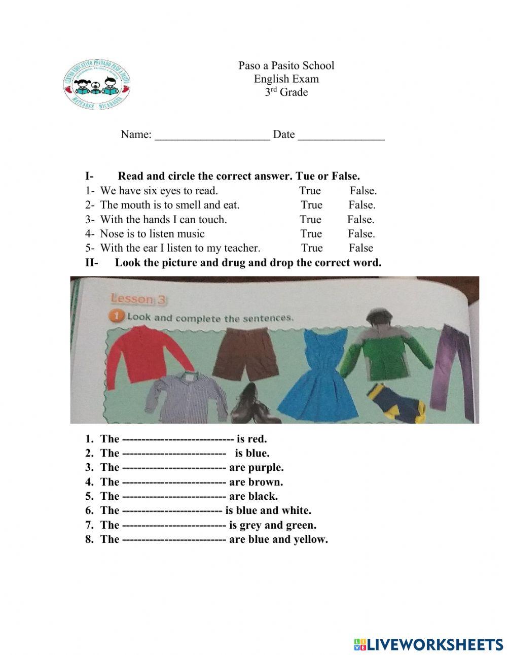 exam 3 grade august 31 online exercise for | Live Worksheets