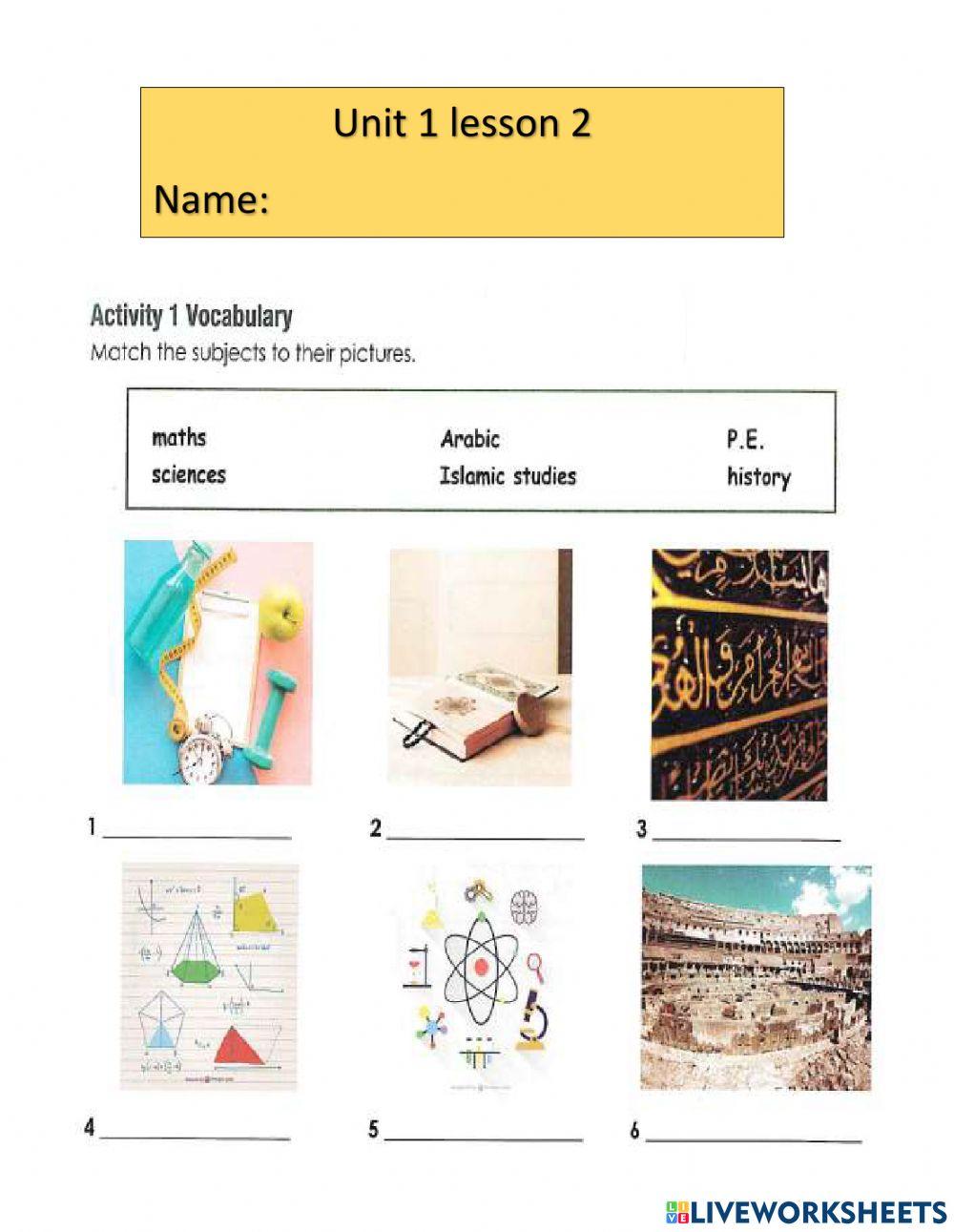 Lesson 2 free exercise | Live Worksheets