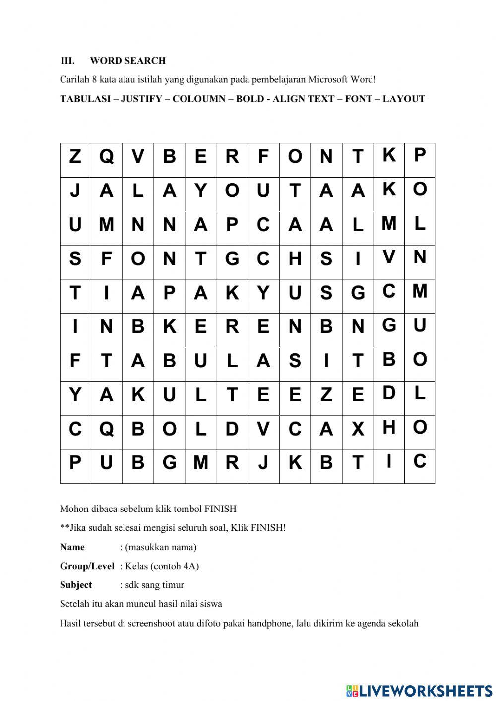 TIK Kelas 4 Mic… | Free Interactive Worksheets | 1334294