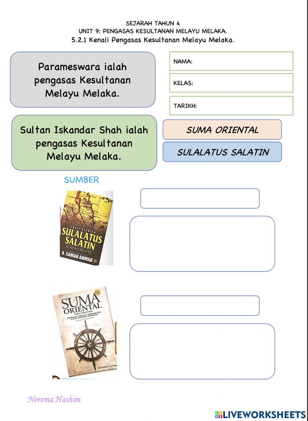 Sejarah Tahun 4… | Free Interactive Worksheets | 1334372