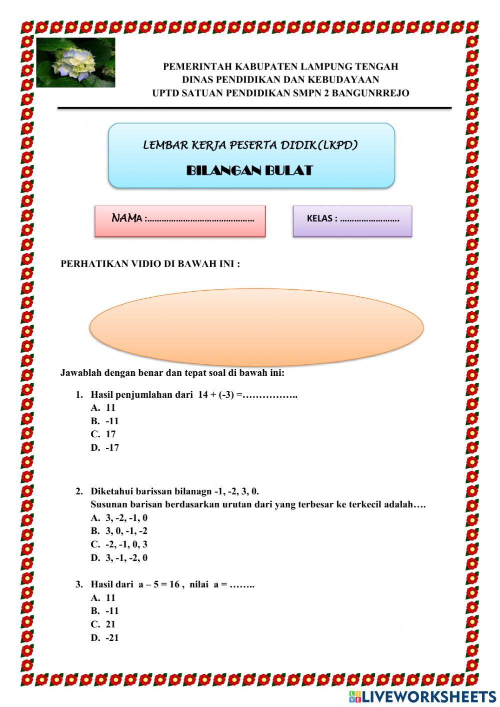 Bilangan interactive activity for 7 | Live Worksheets
