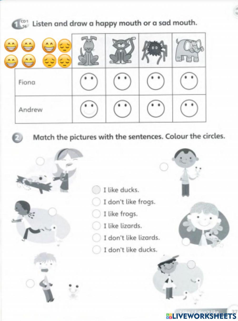 English year 1 :page 37 interactive worksheet | Live Worksheets