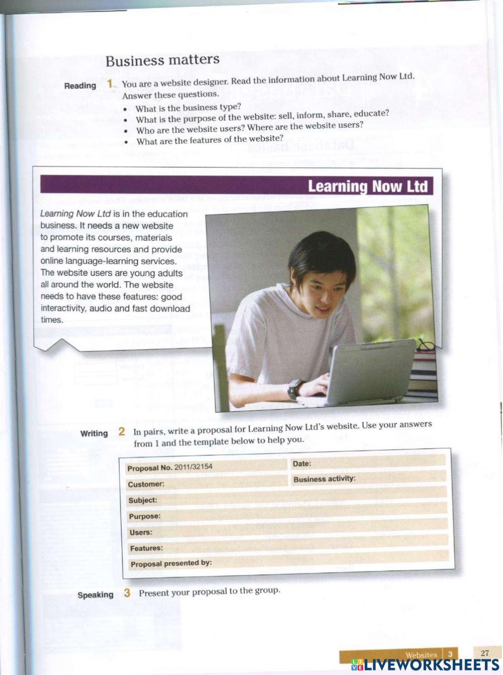 English for Information Technology English as a Second Language (ESL ...