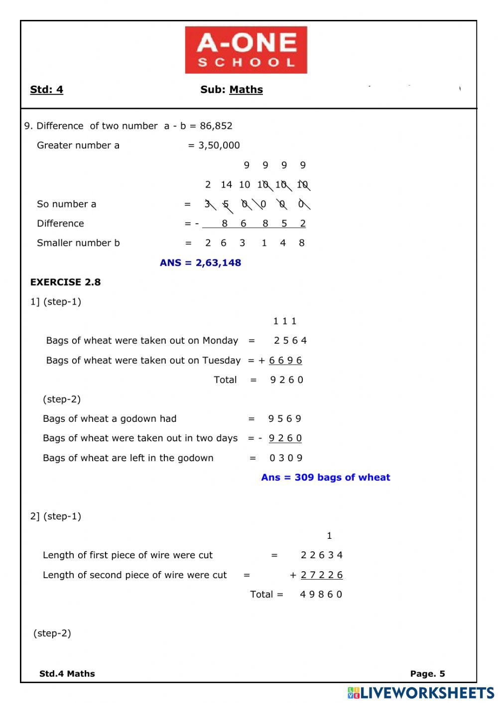 aoneneha7 | Maths 1228042 | LiveWorksheets