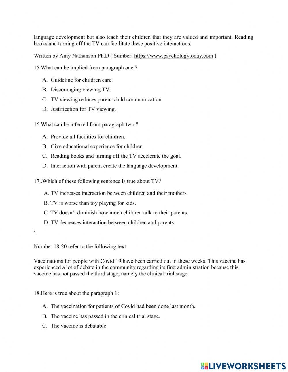 Offer, Suggesti… | Free Interactive Worksheets | 1228512