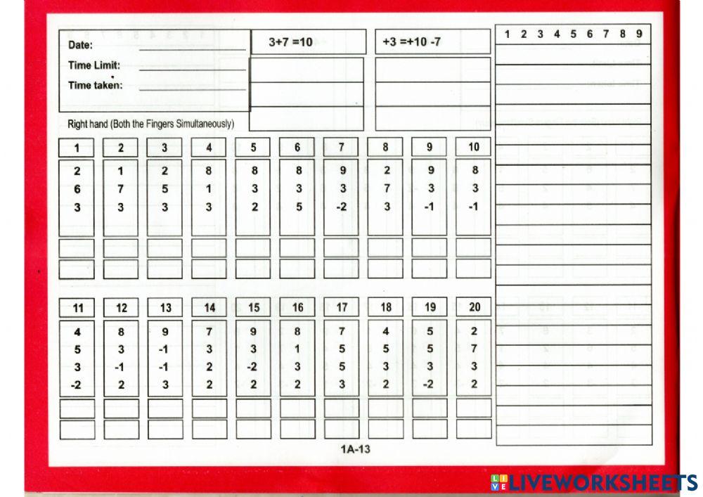 Abacus level 1A… | Free Interactive Worksheets | 5116639