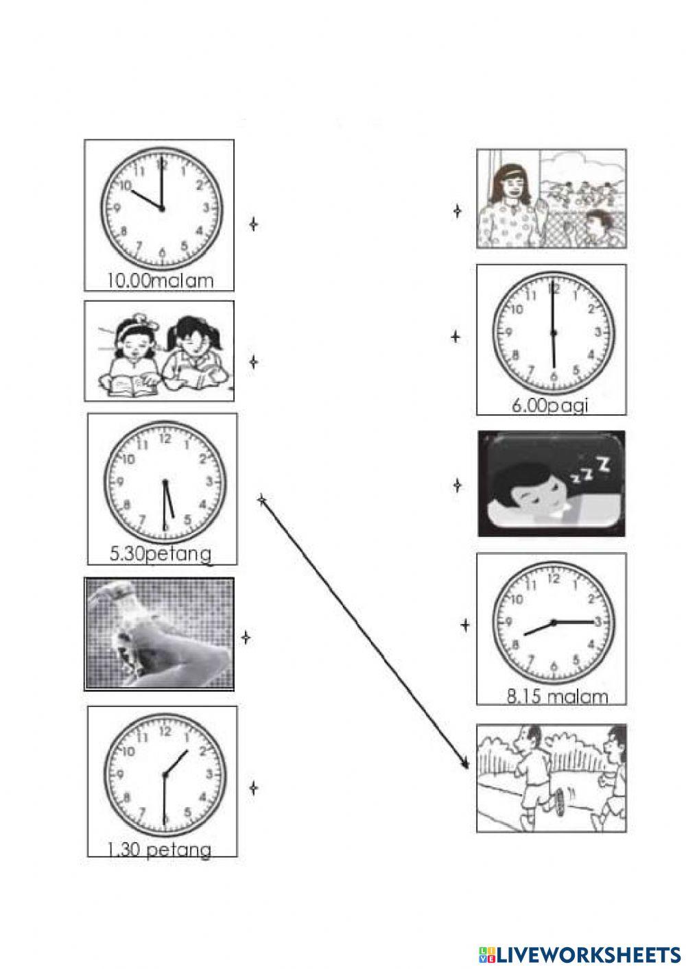 Jam Matematik exercise | Live Worksheets