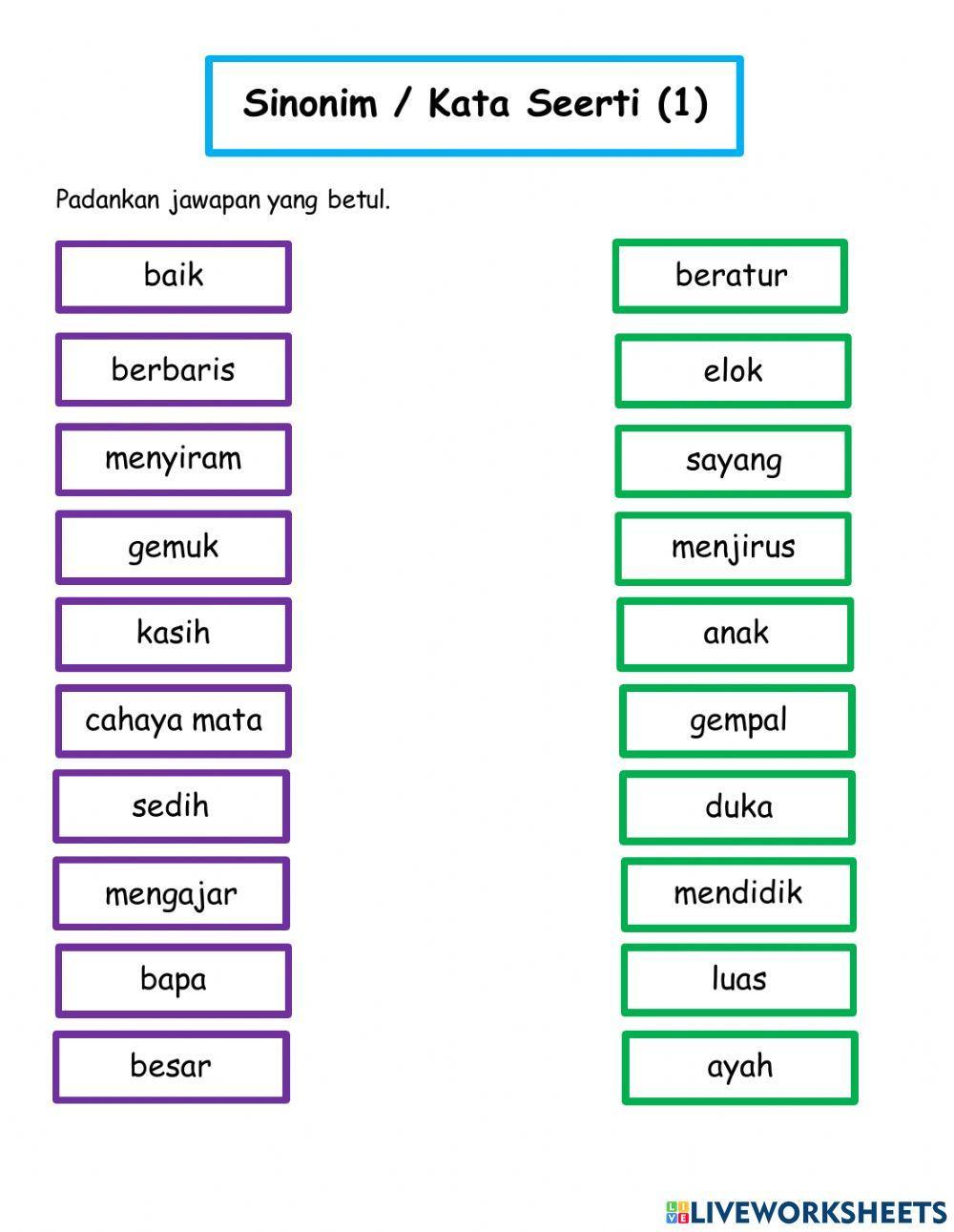 Sinonim 1229214 | donnaong | Live Worksheets