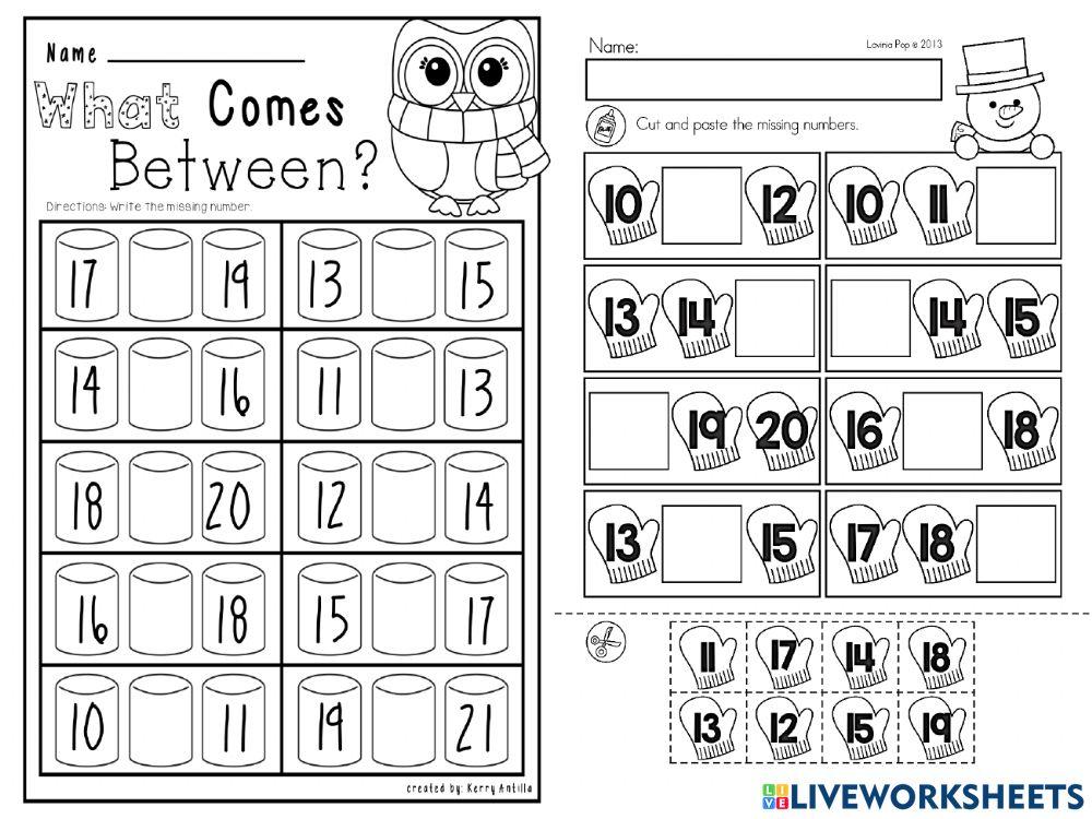 Missing numbers exercise for Preschool | Live Worksheets