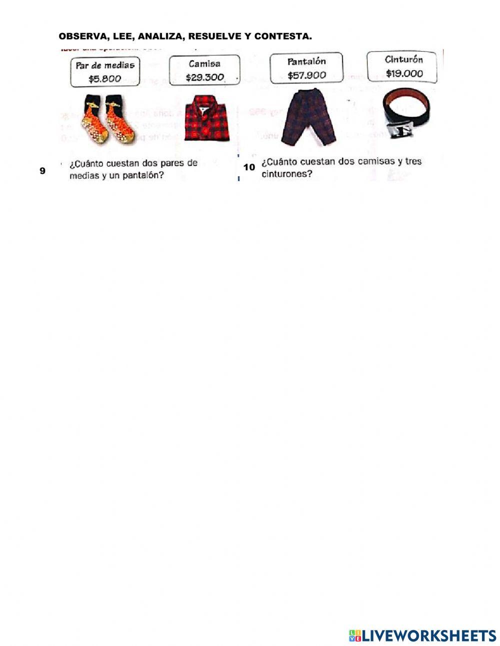 Evaluación primer corte tercer periodo matemáticas 4