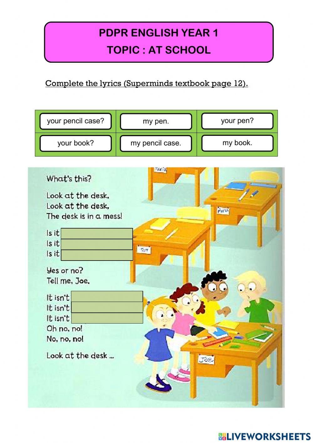 At School online exercise for 1 | Live Worksheets