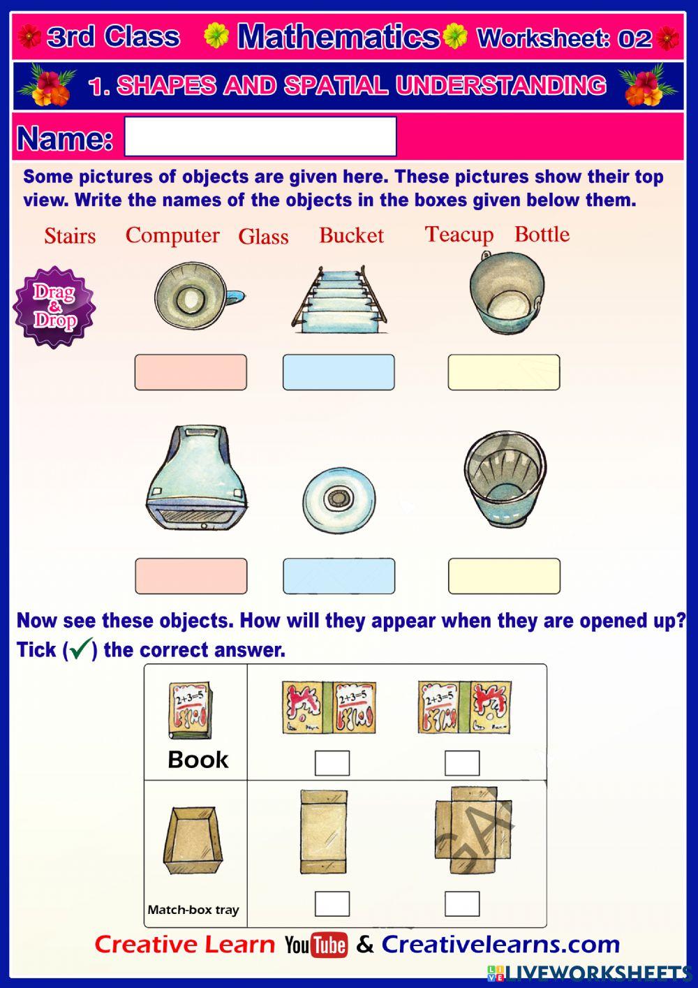 3rd maths E-M 1st W 2 worksheet | Live Worksheets