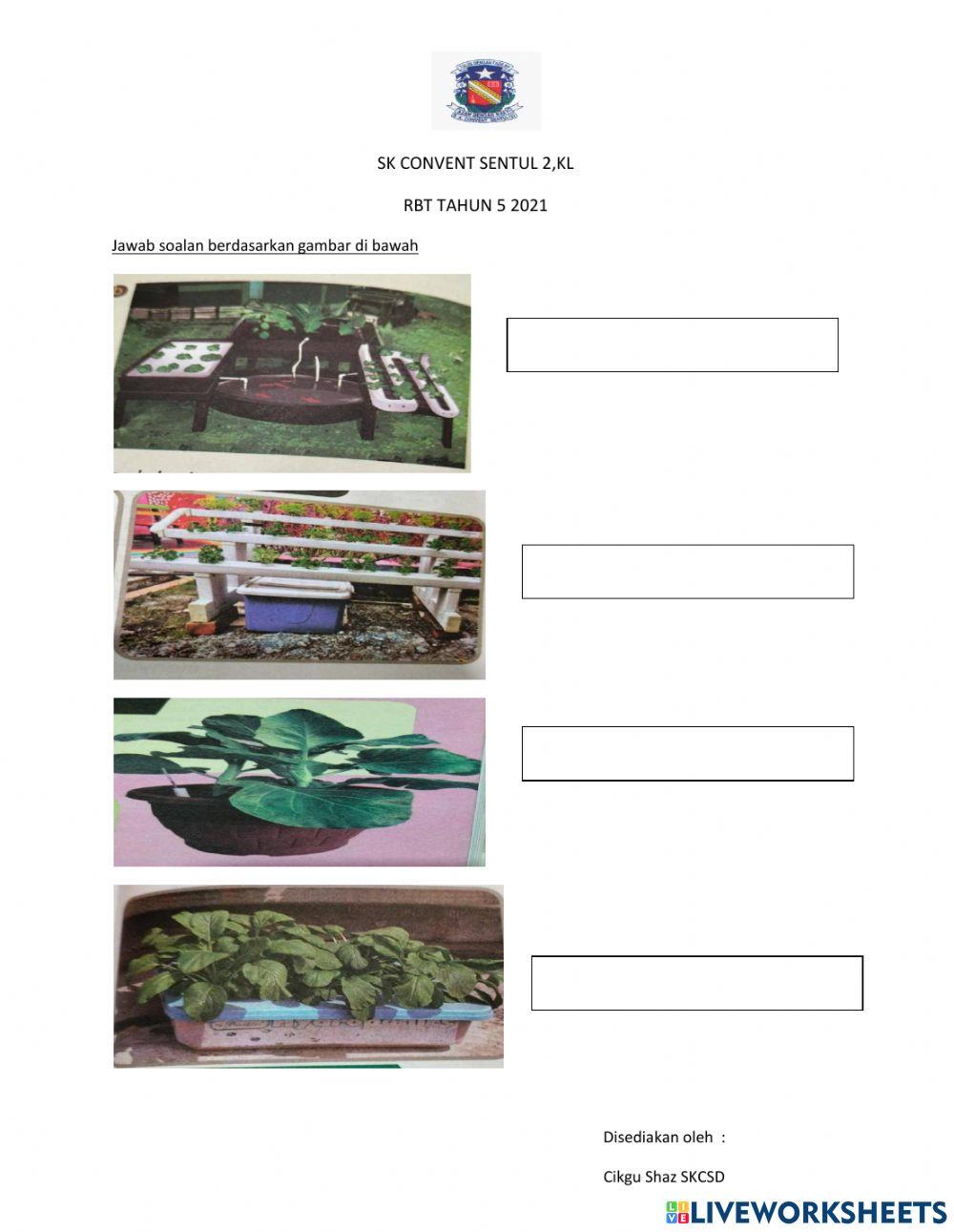 Teknologi Pertanian exercise for Tahun 5 | Live Worksheets