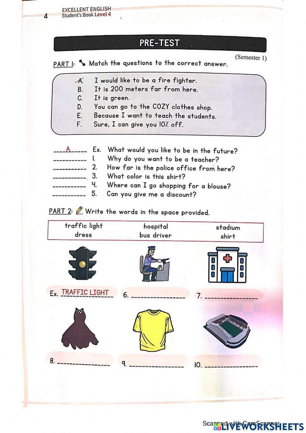 EIS P4 Pre-test English by Teacher Gym interactive worksheet | Live ...