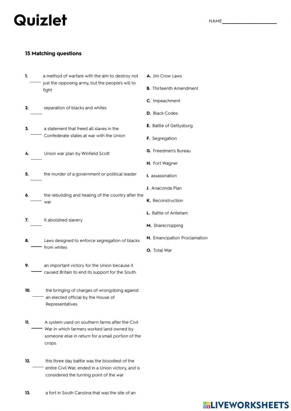 5Btest-Chapter 15 Vocabulary worksheet | Live Worksheets