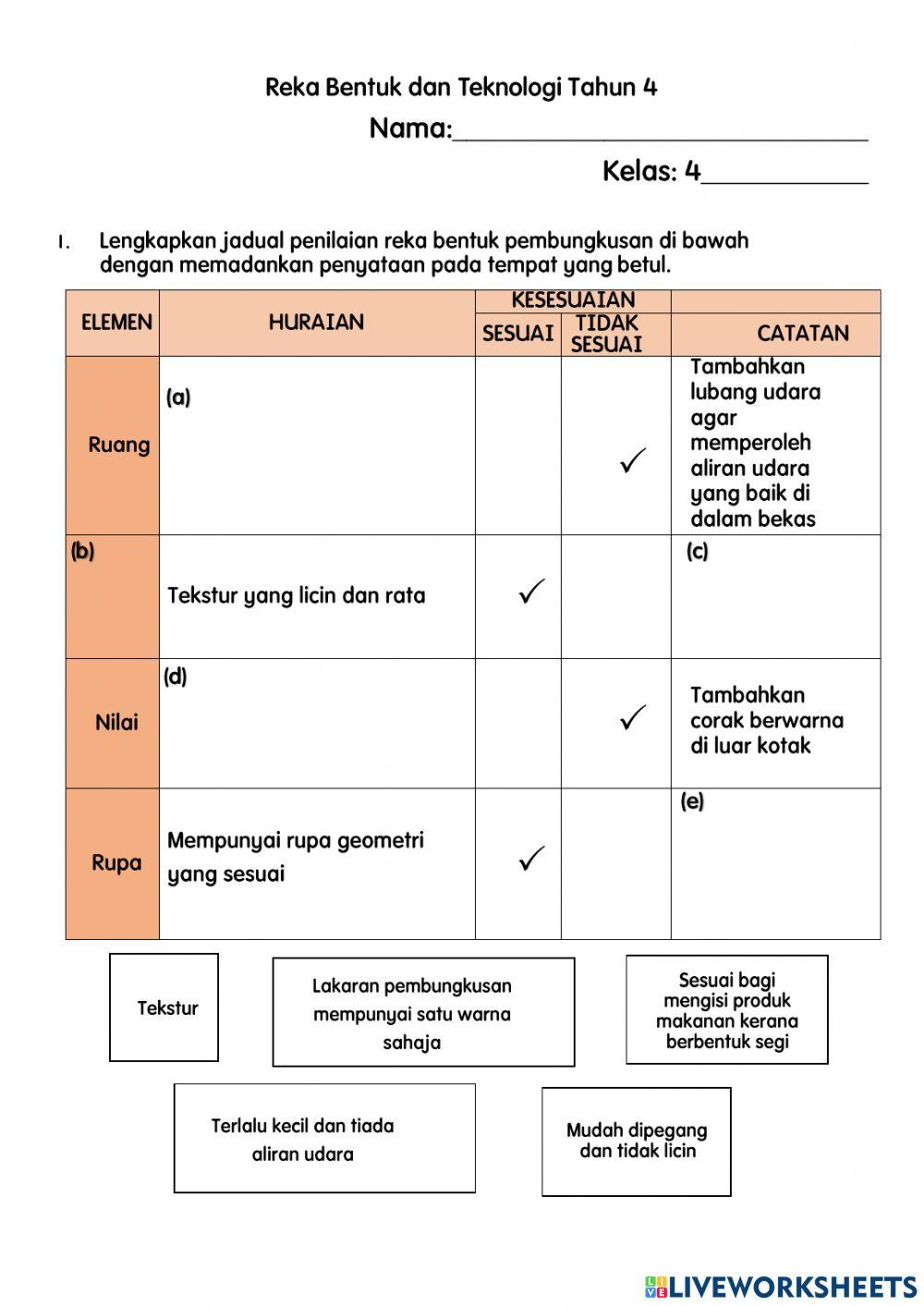 RBT Tahun 4 Rekabentuk Pembungkusan 5117469 | FAsong