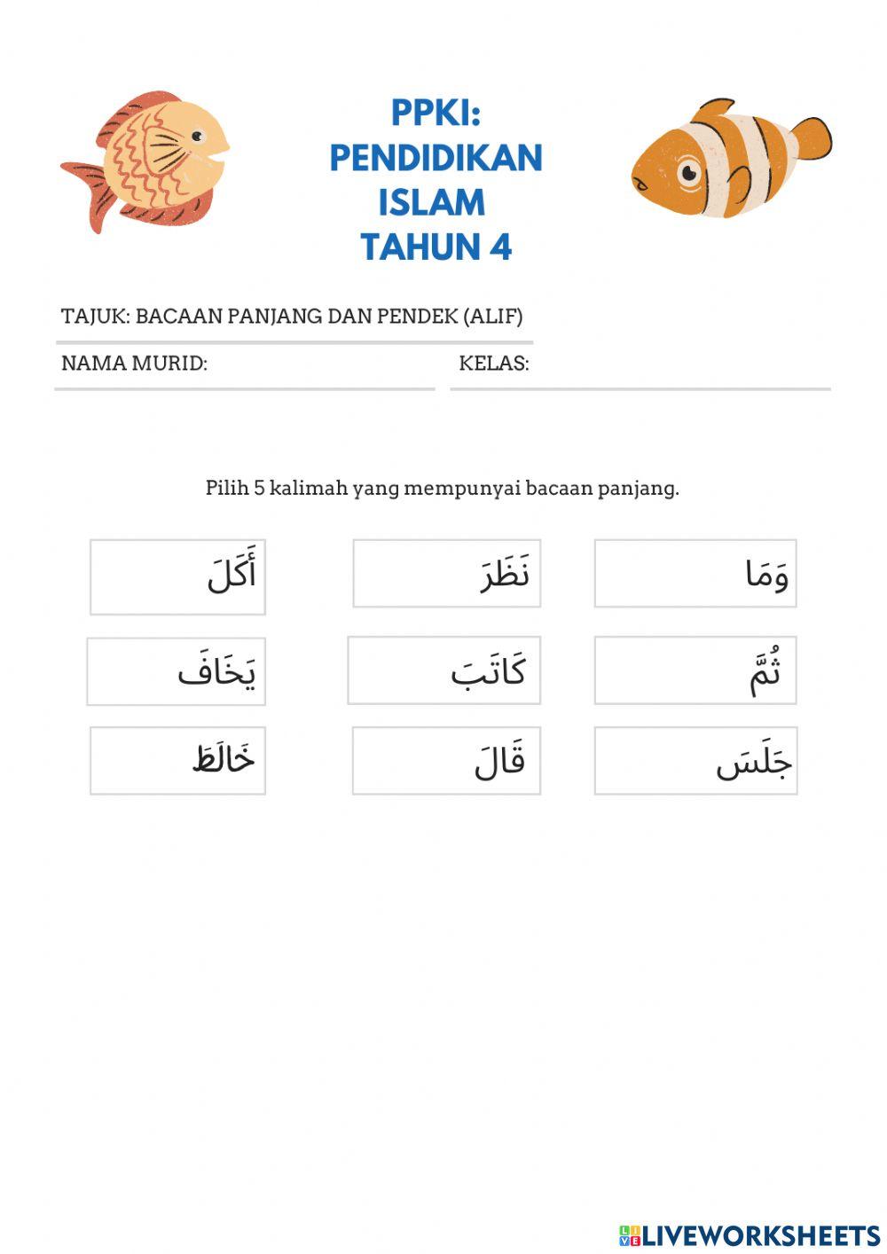 Bacaan panjang dan pendek | Live Worksheets