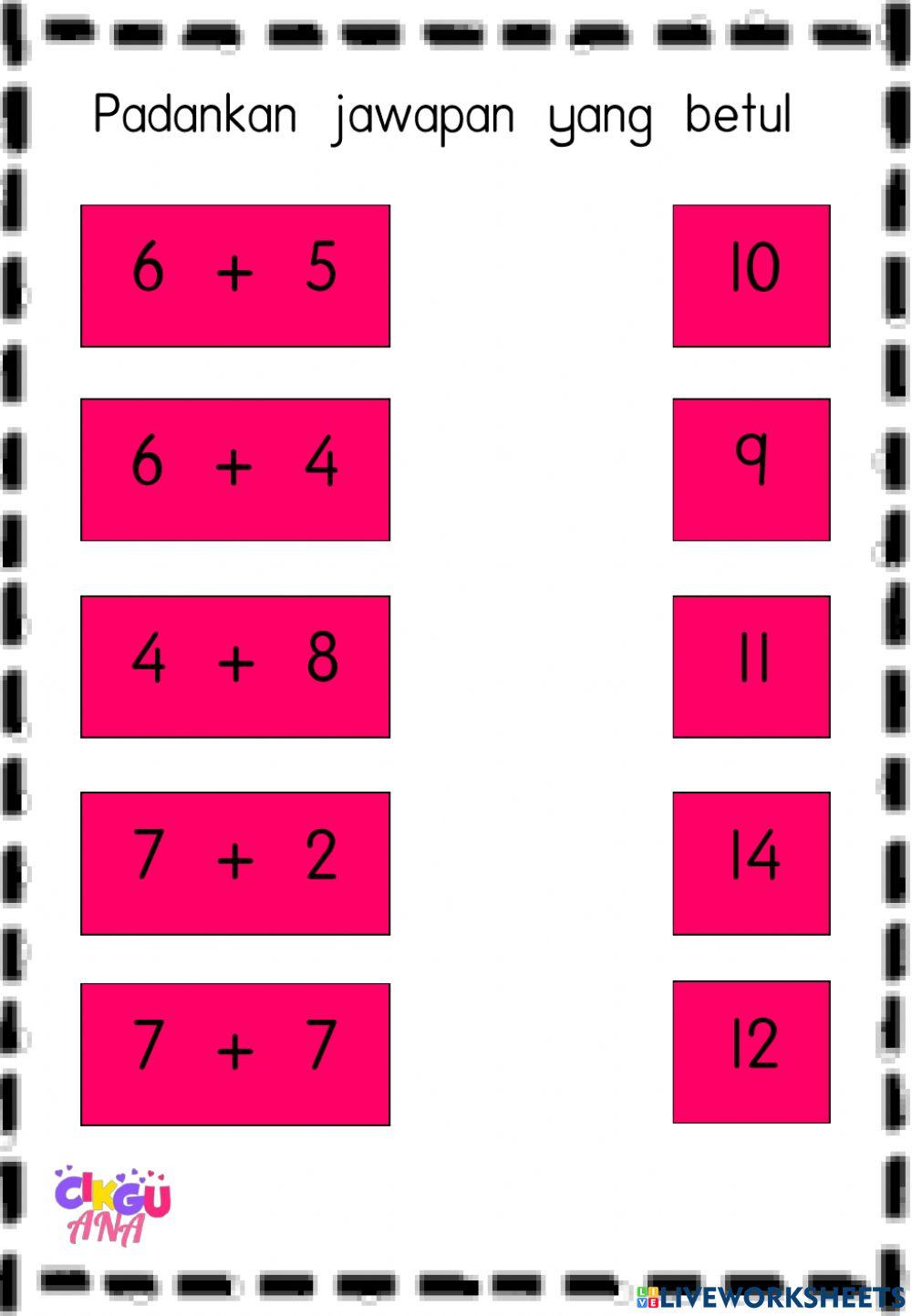 Matematik awal online exercise for PRASEKOLAH | Live Worksheets