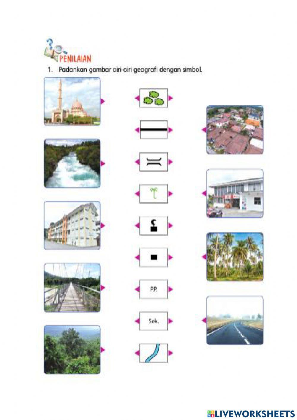 Simbol peta | Free Interactive Worksheets | 1232141