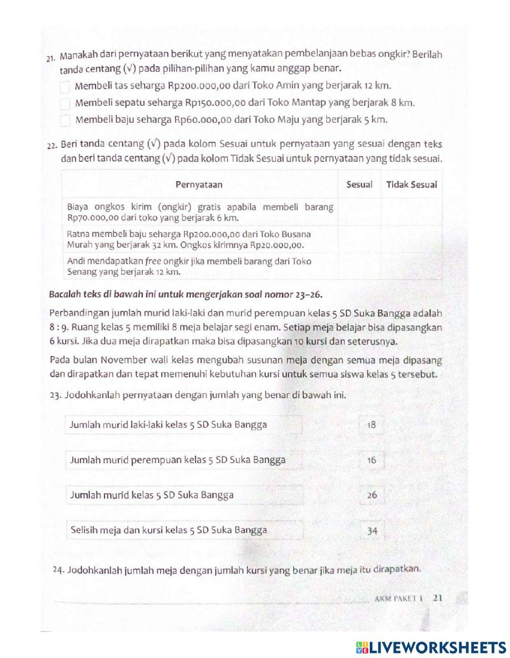 Numerasi interactive worksheet | Live Worksheets