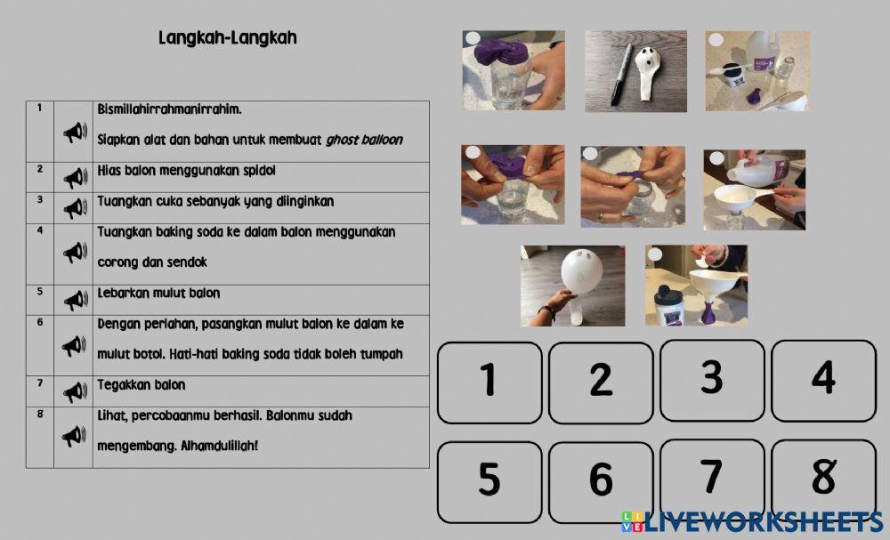 Making Self-Inflating Balloon interactive worksheet | Live Worksheets