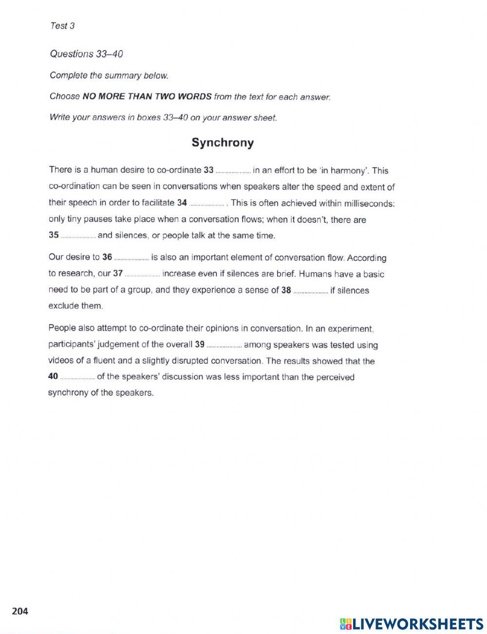 Reading Exercise No. 27-40 worksheet | Live Worksheets