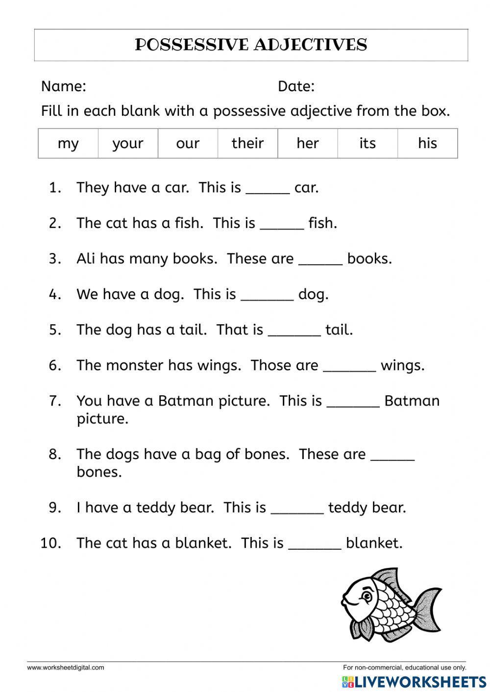 1233424 Possessive Adjectives 1233424 Possessive Adjectives