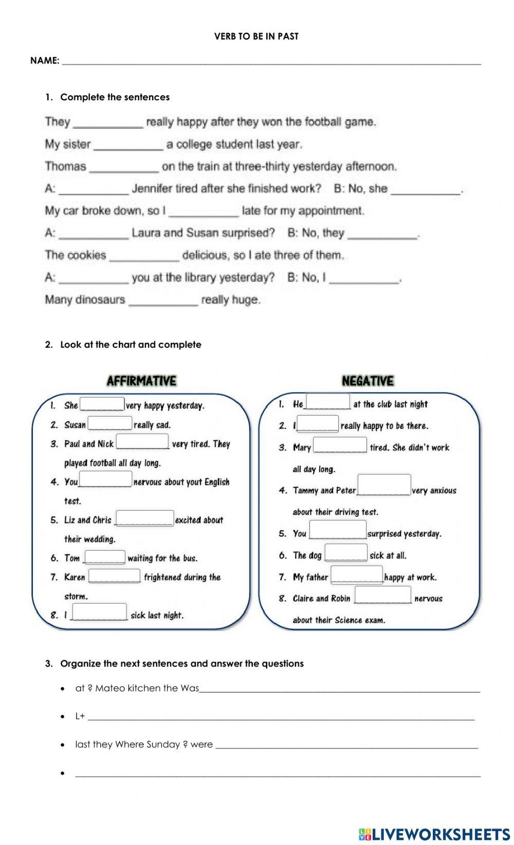 To be 1234028 | Andregiralv | Live Worksheets