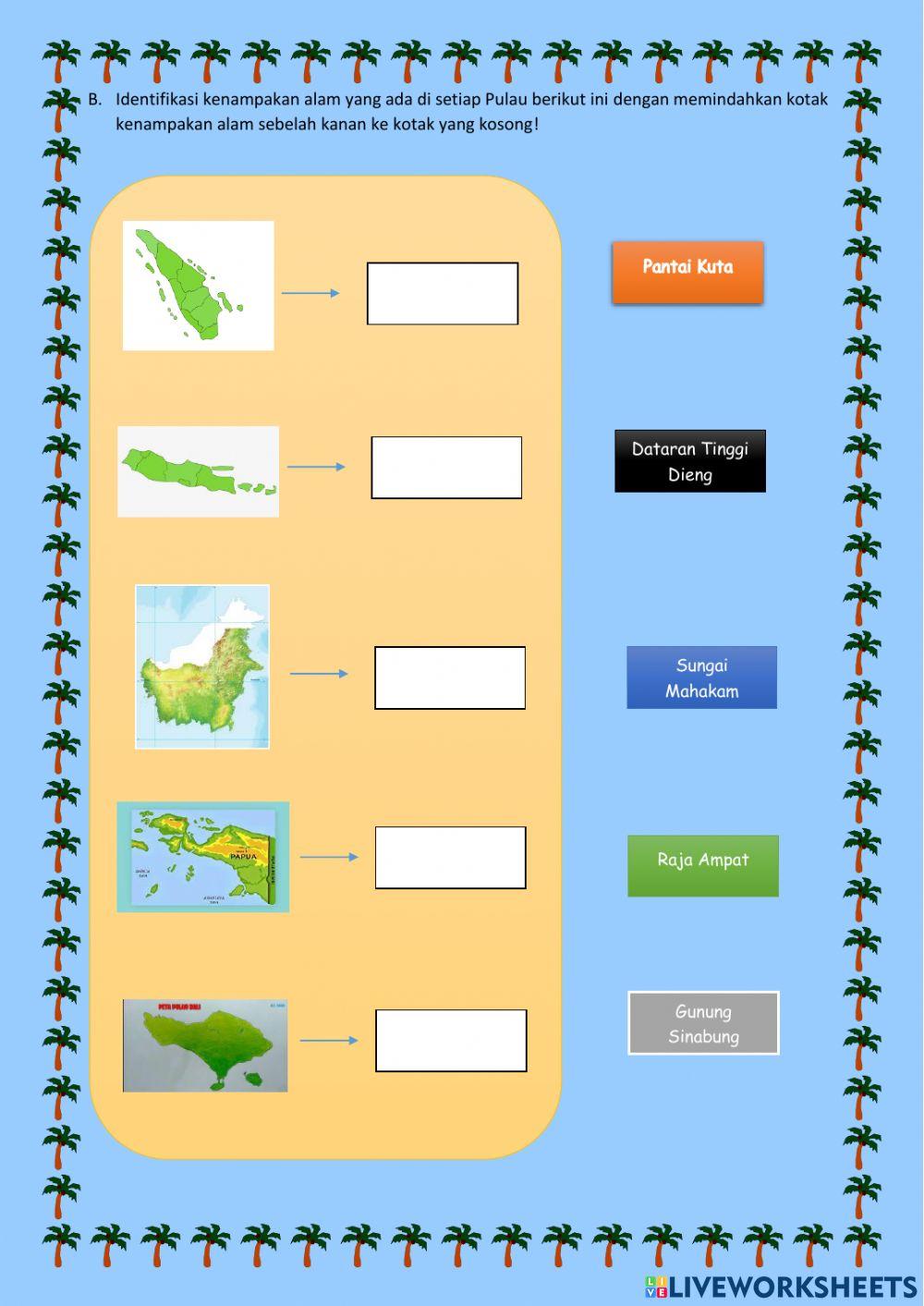 Kenampakan Alam dan Buatan activity | Live Worksheets