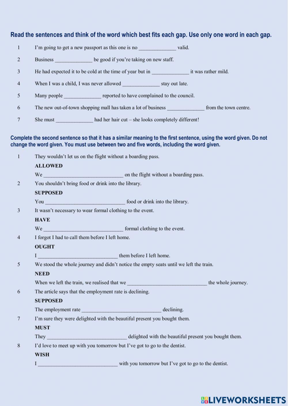 Expert b2 | Free Interactive Worksheets | 1234650