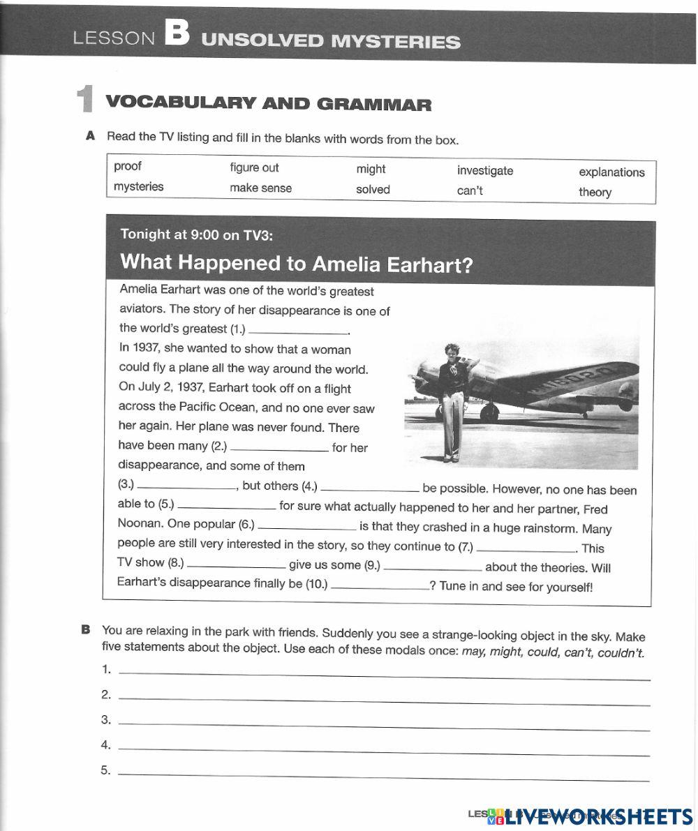 Unit 3 Lesson B. Unsolved online exercise for | Live Worksheets