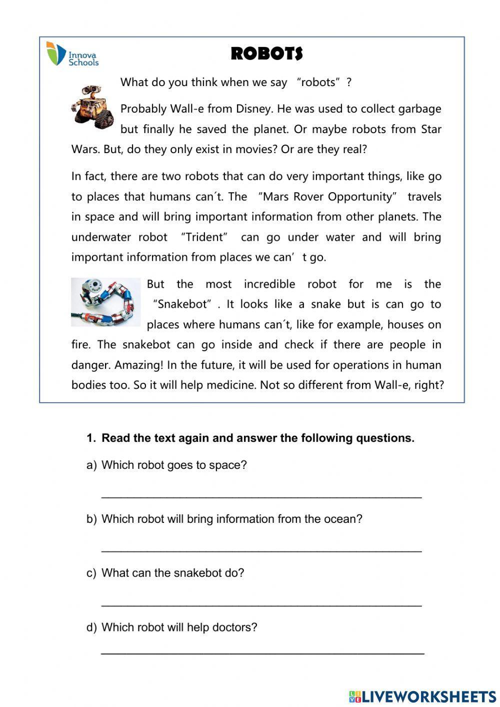Reading activity | TaniaAri | Live Worksheets