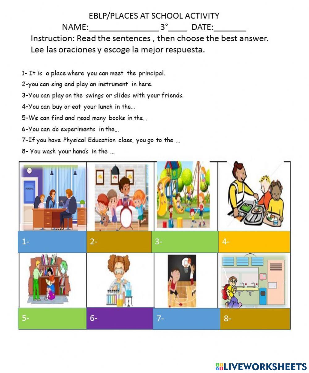 Places at school free activity | Live Worksheets