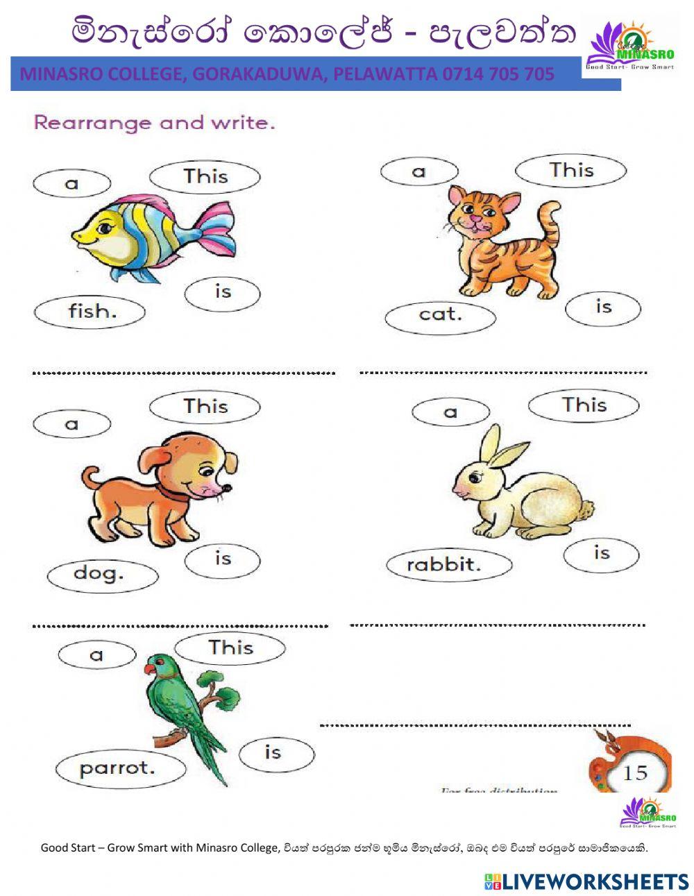 Minasro College Sri Lanaka worksheet | Live Worksheets