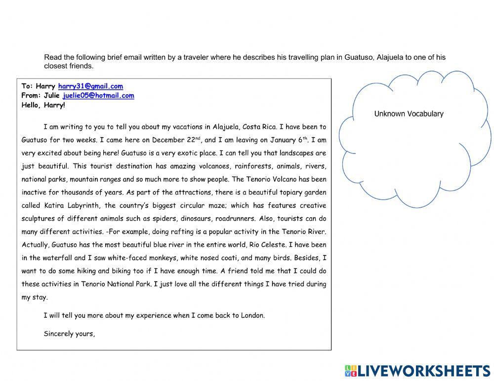Email worksheet for Elemental | Live Worksheets
