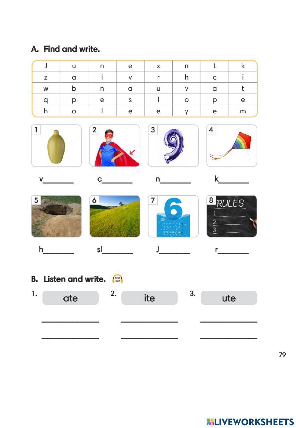 Exercise online exercise for 1 | Live Worksheets