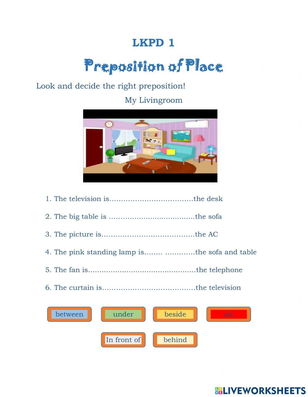 Describe My Livingroom worksheet | Live Worksheets