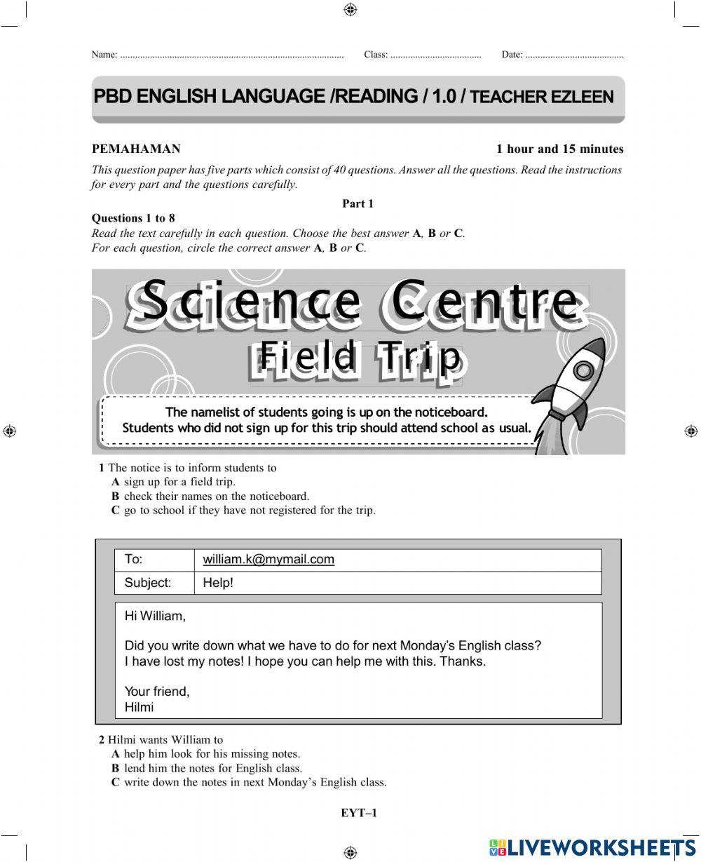 5118913 | PBD ENGLISH LOWER FORM READING 0.1 | LeenHaniny