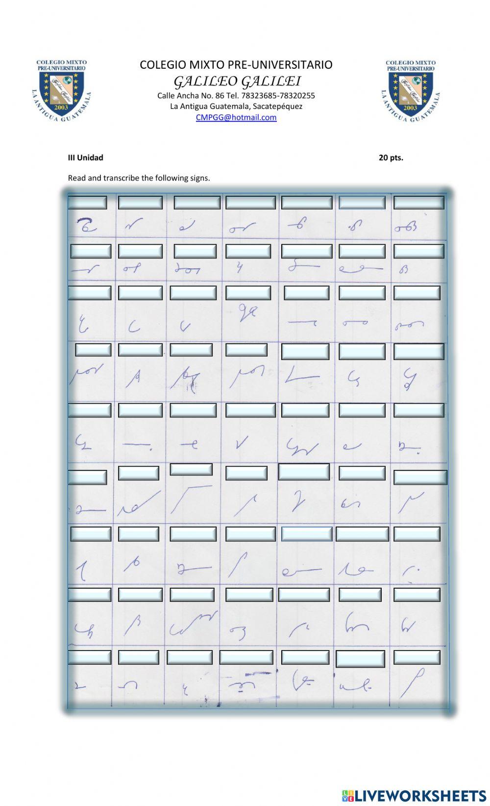Shorthand interactive exercise | Live Worksheets
