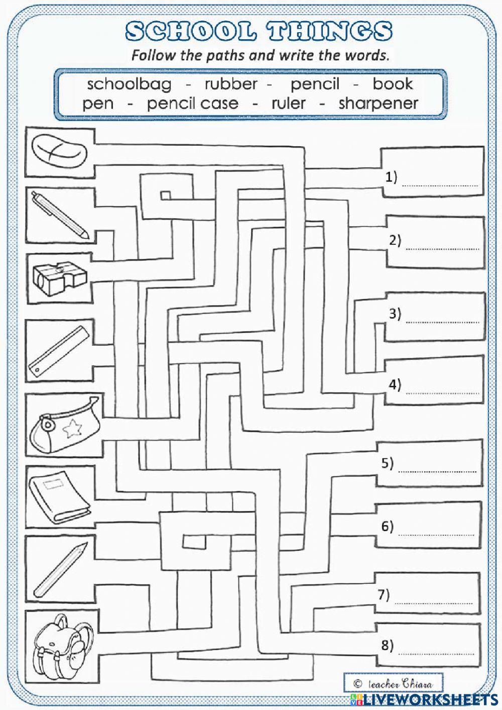3275261 | School Objects Maze | guabarrasa16