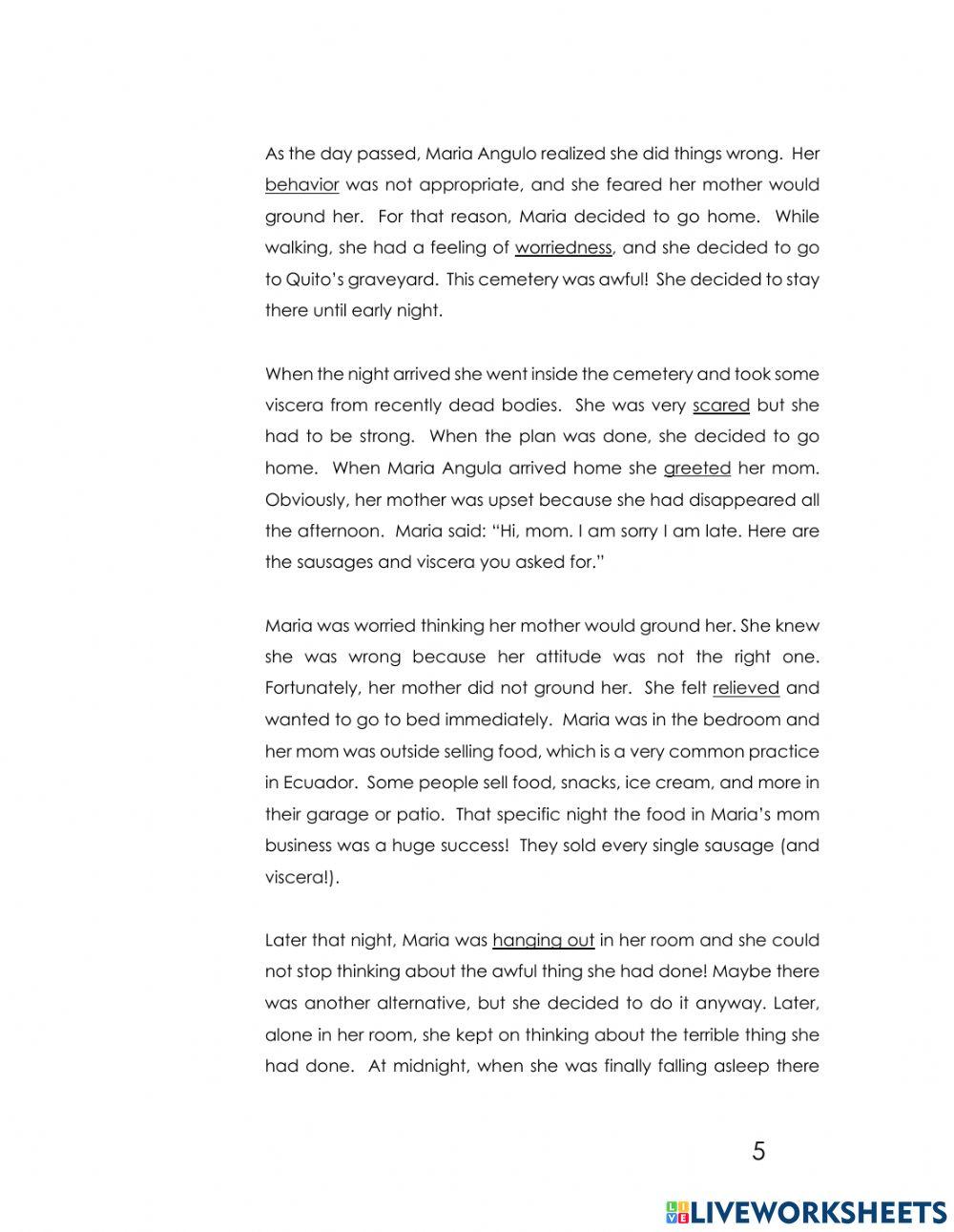 Legend maria an… | Free Interactive Worksheets | 1237215