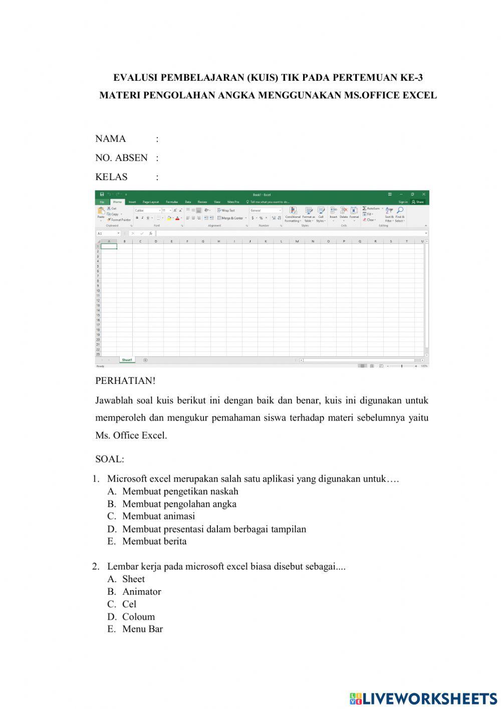 Bimbingan tik kelas 8 worksheet | Live Worksheets
