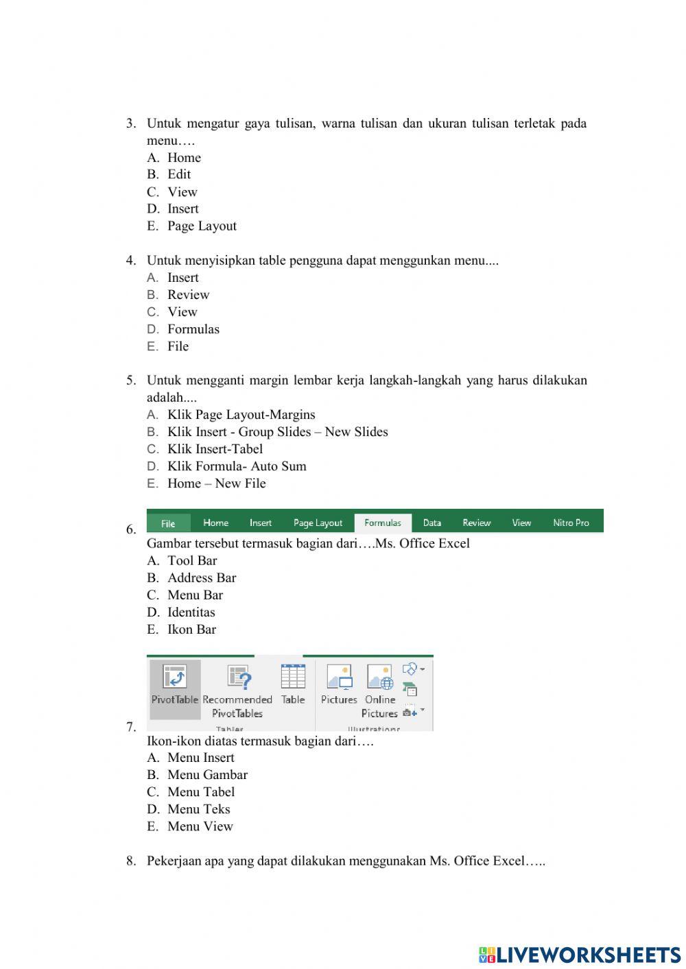 Bimbingan tik kelas 8 worksheet | Live Worksheets