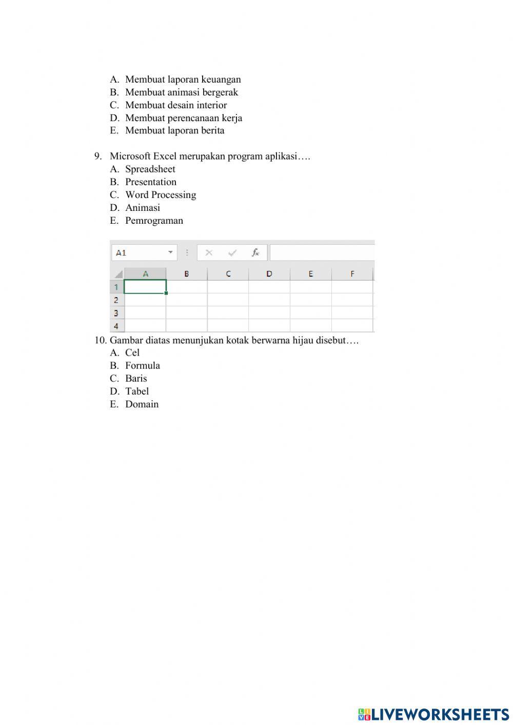 Bimbingan tik kelas 8 worksheet | Live Worksheets