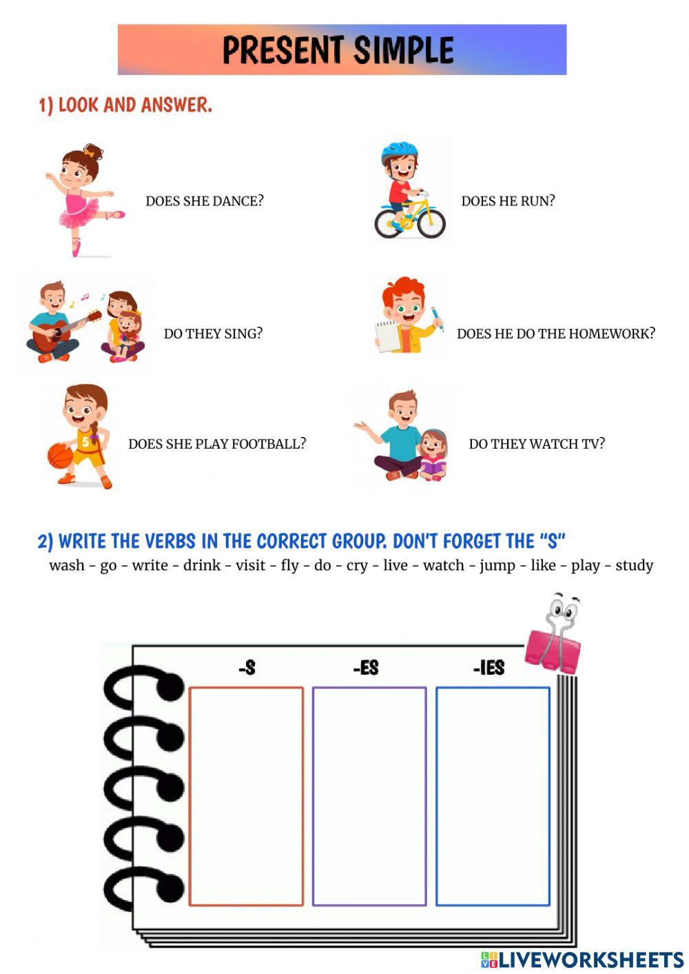Present Simple online exercise for Grade 3 | Live Worksheets
