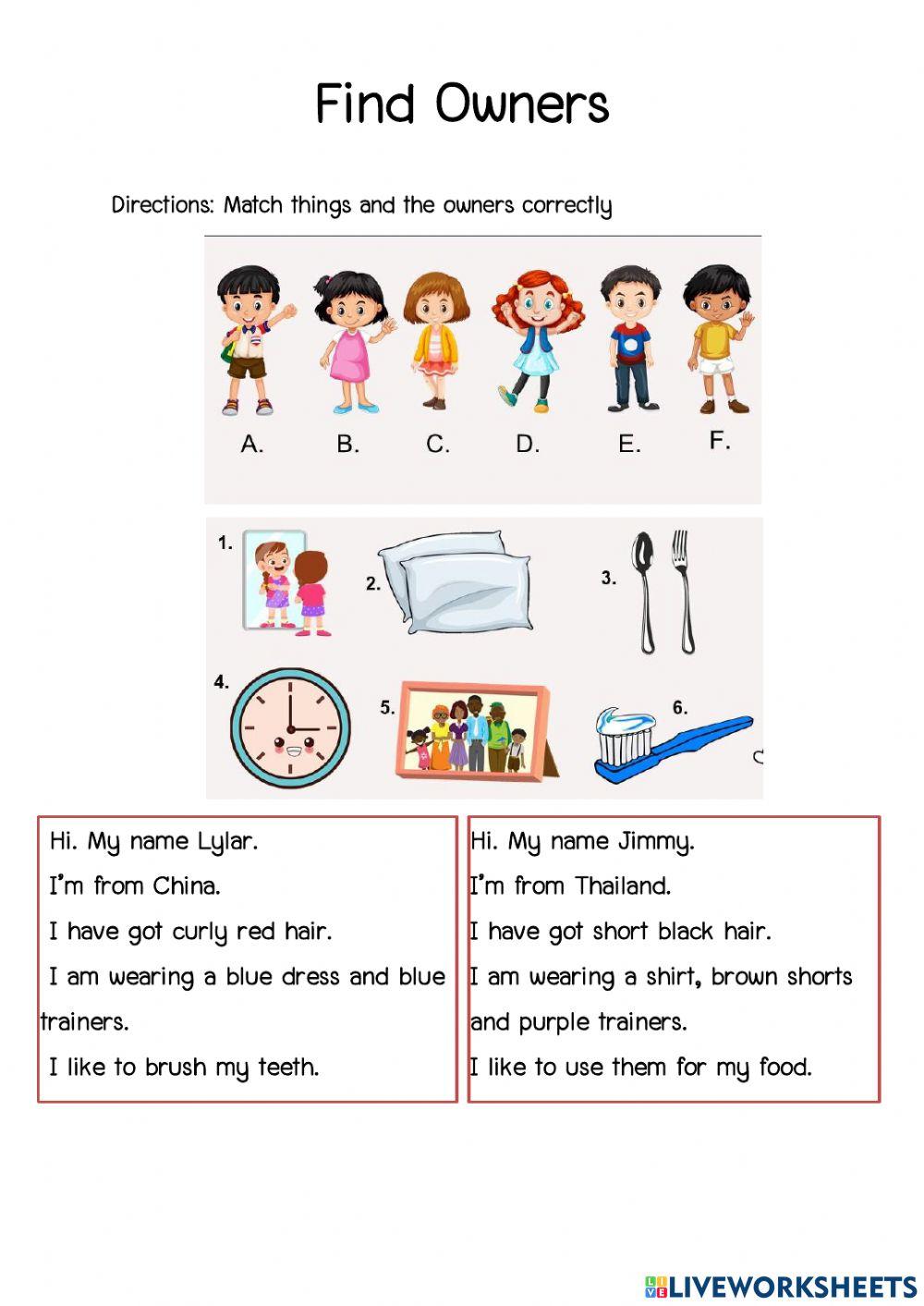 Thing activity | Live Worksheets