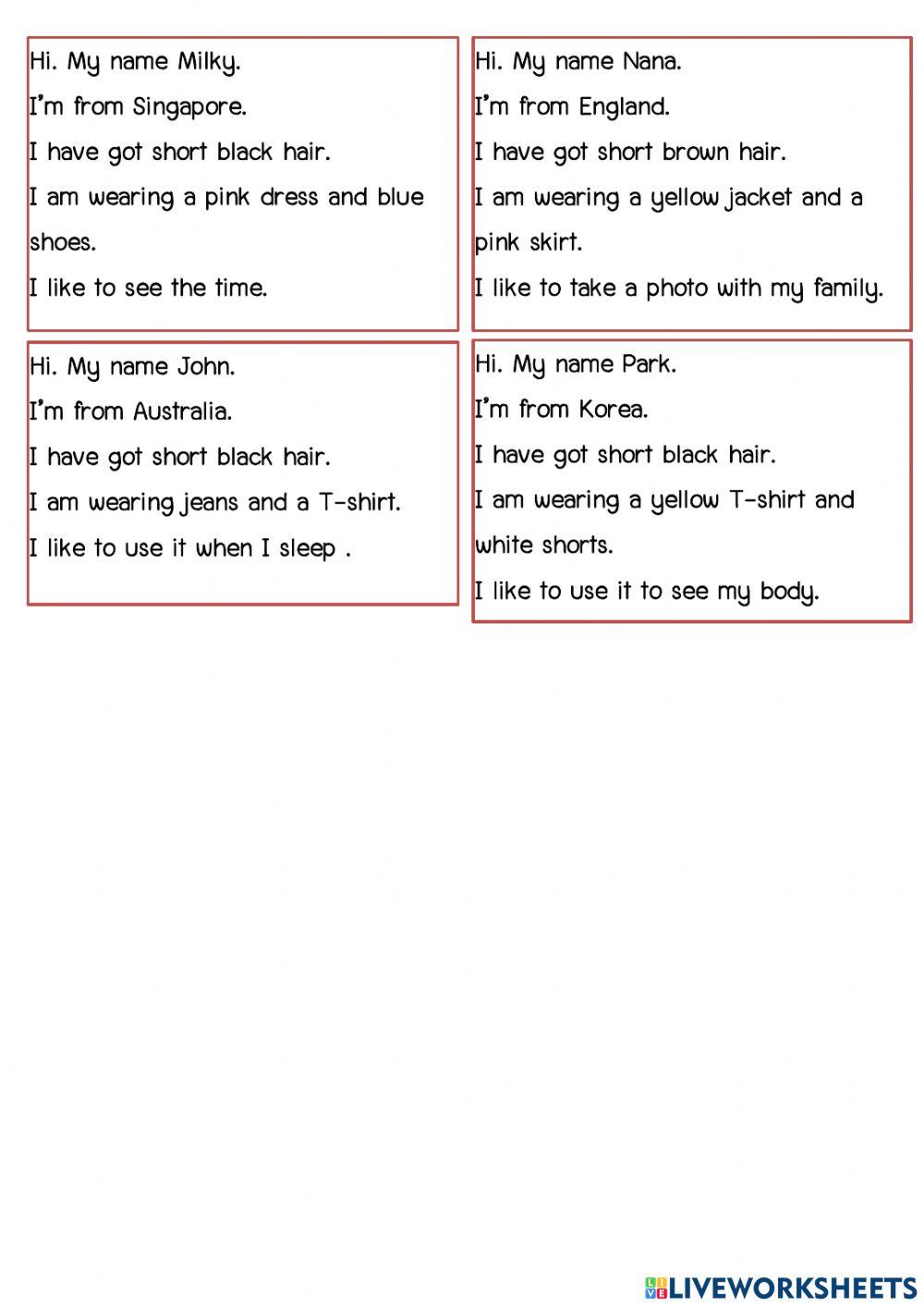 Thing activity | Live Worksheets