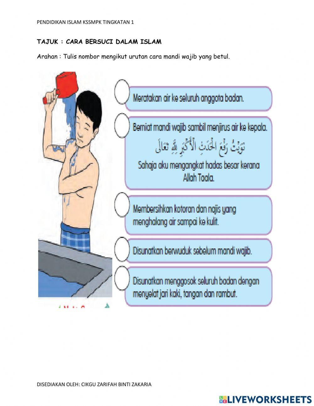 P.ISLAM : MANDI WAJIB online exercise for | Live Worksheets