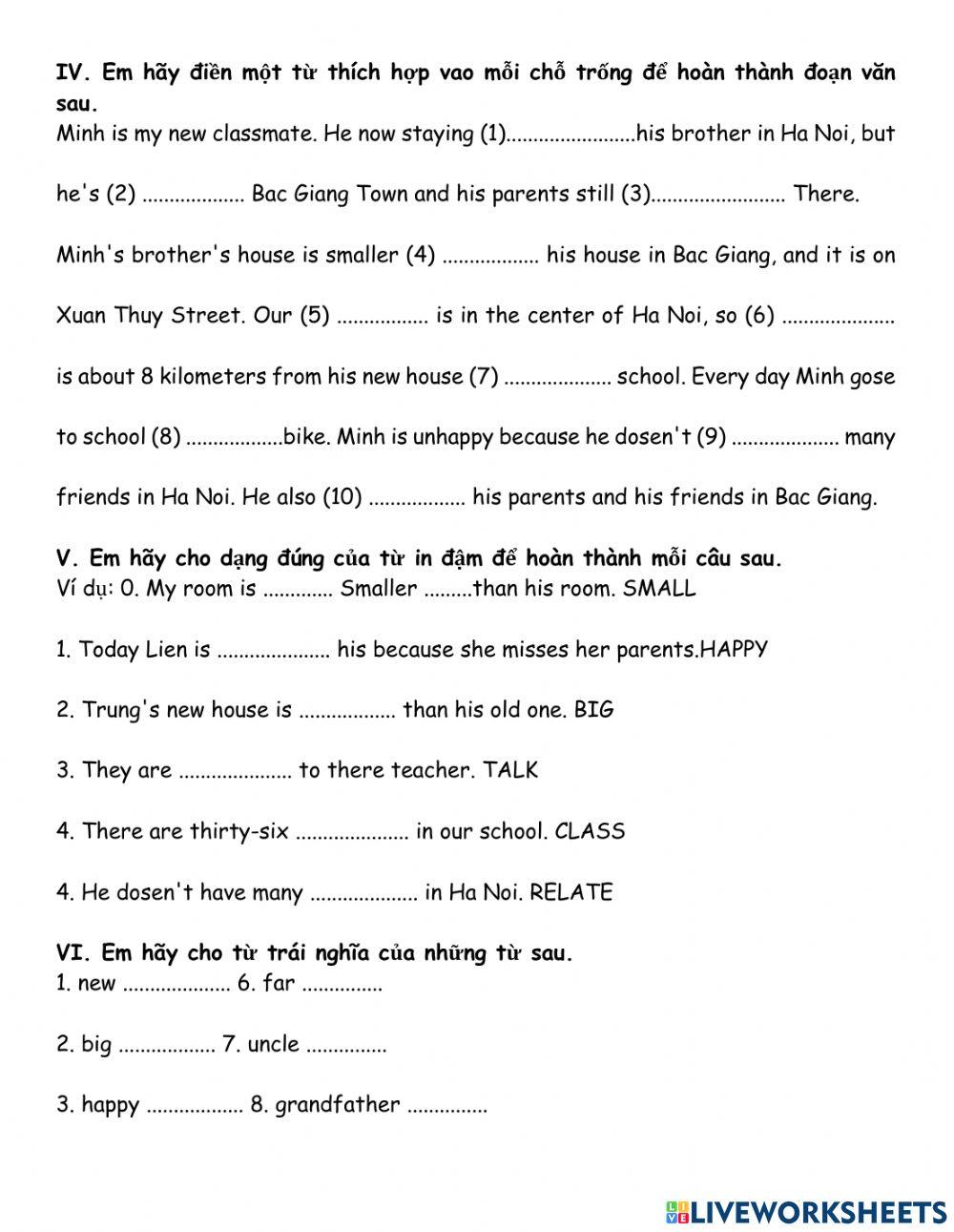 English Level 7… | Free Interactive Worksheets | 1238111